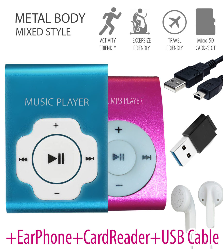 DigitalMoments™ MP3 Music Player with clip, TF/SD Memory Card Slot ...